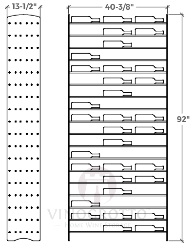 Vintage View 8 ft Evolution Base Rack - 162 Bottles - Vino Grotto